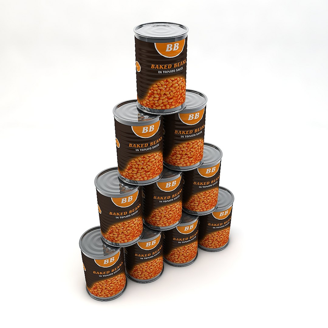 3d Food - Baked Beans Model
