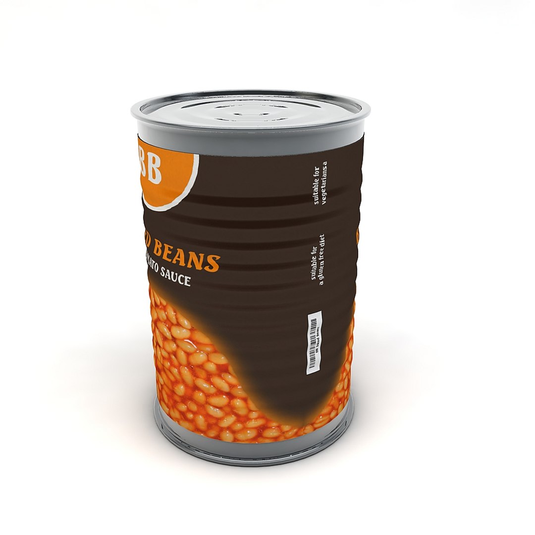 3d Food - Baked Beans Model