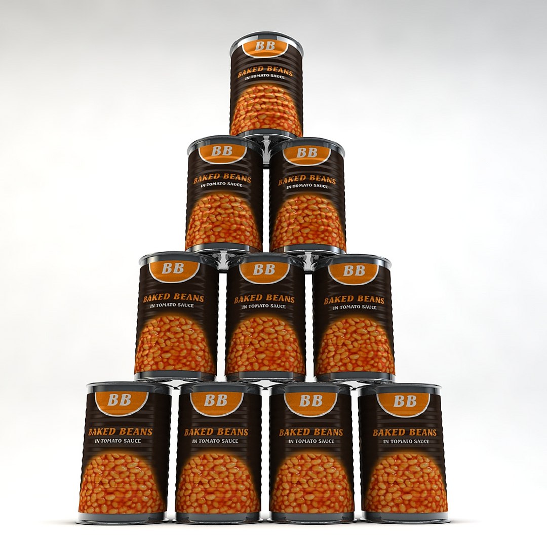 3d Food - Baked Beans Model