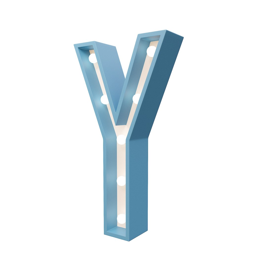 3D Marquee Letter Y Led Glow Sign - TurboSquid 1973911