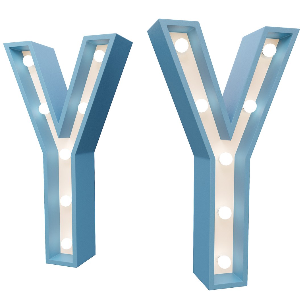 3D Marquee Letter Y Led Glow Sign - TurboSquid 1973911
