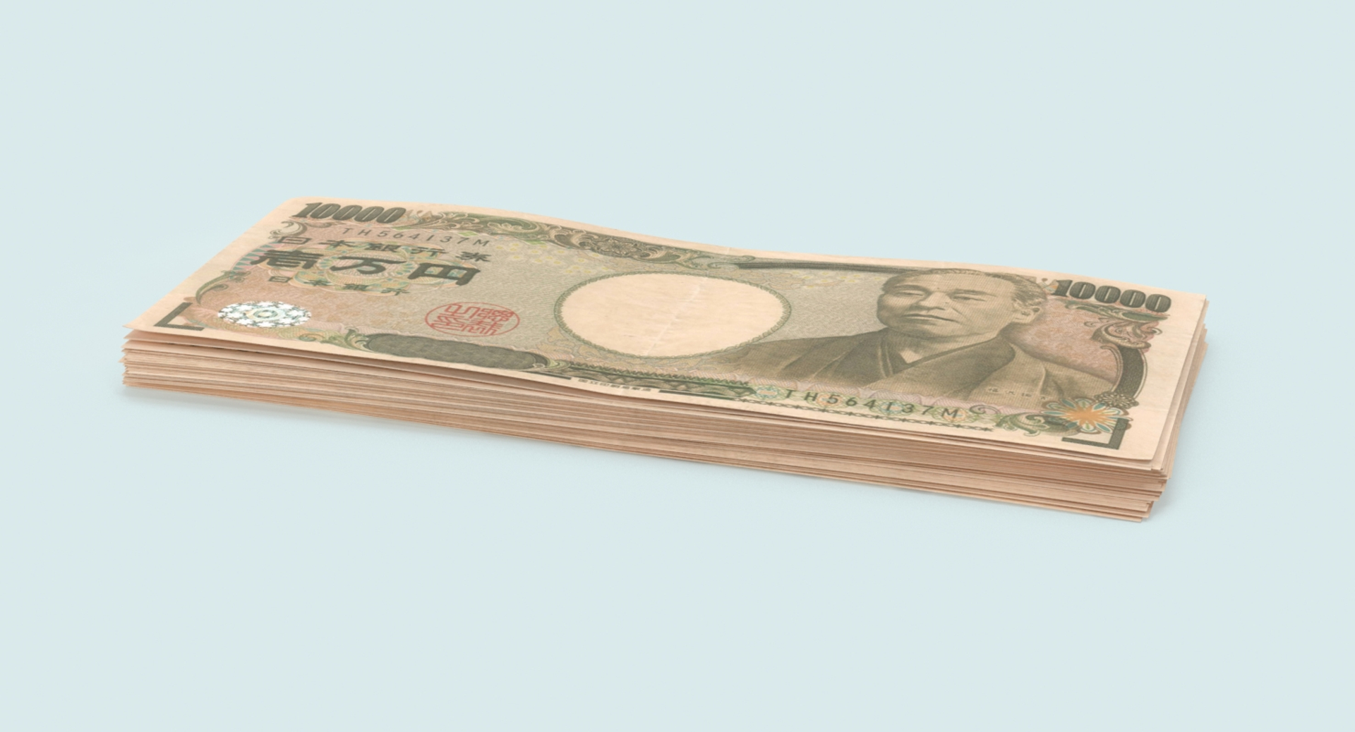10000 Yen Note Stack 3d Max