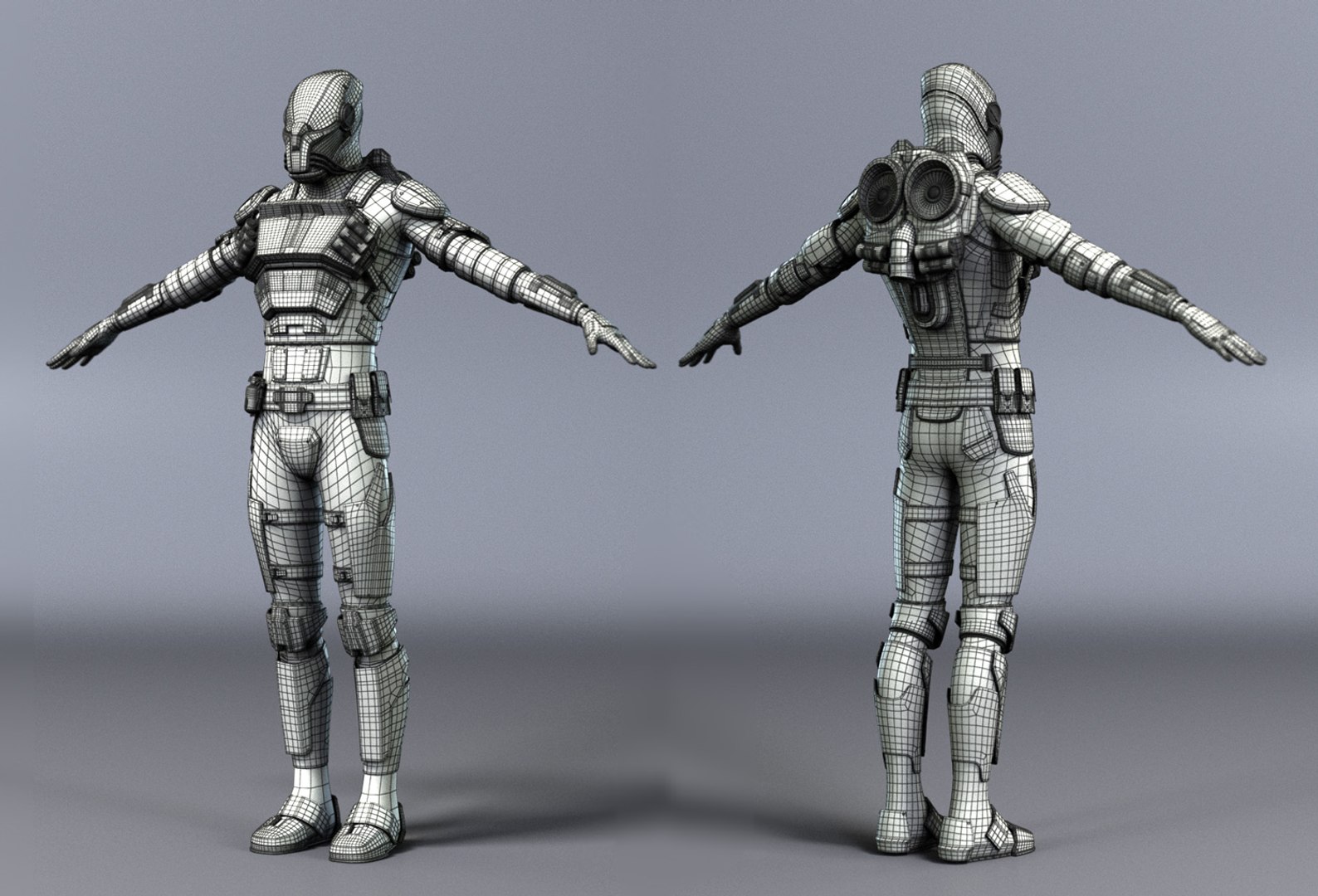 Character Gun 3d Model