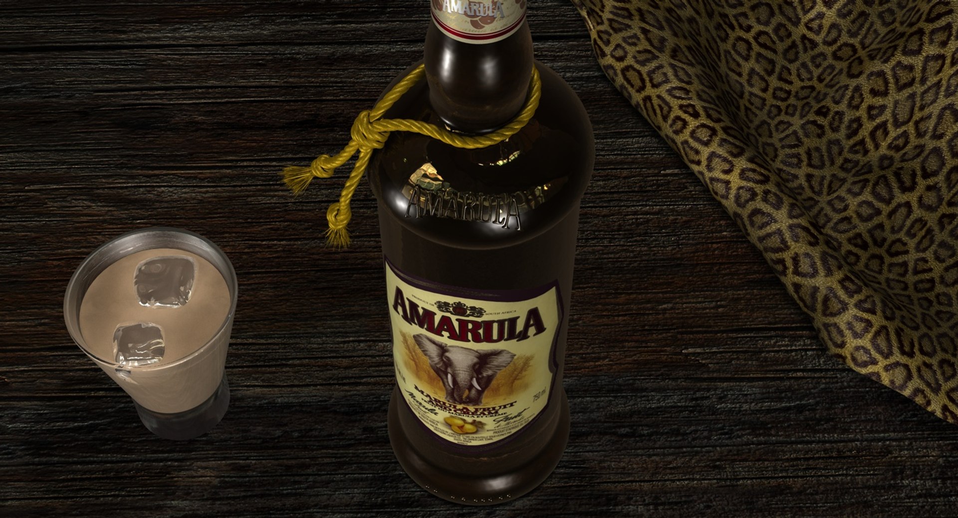 Photorealistic Amarula Bottle Resolution 3d 3ds