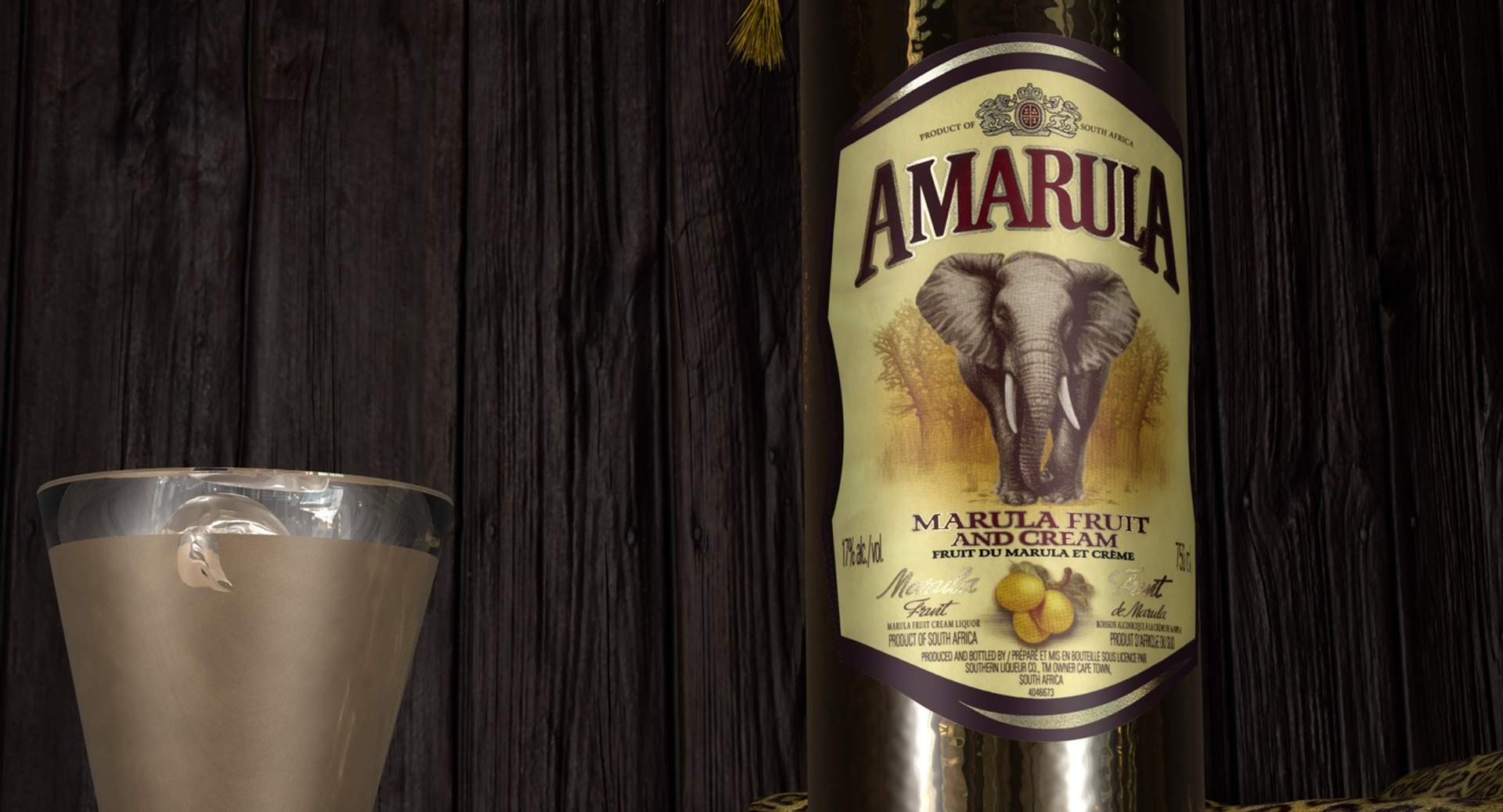 Photorealistic Amarula Bottle Resolution 3d 3ds