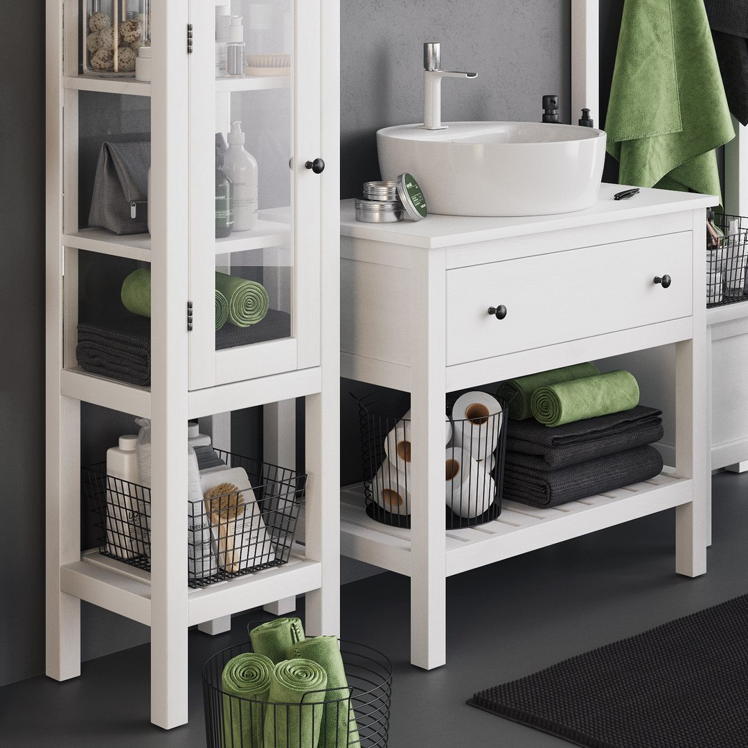 3D Bathroom Hemnes Towels Set Model - TurboSquid 1375561