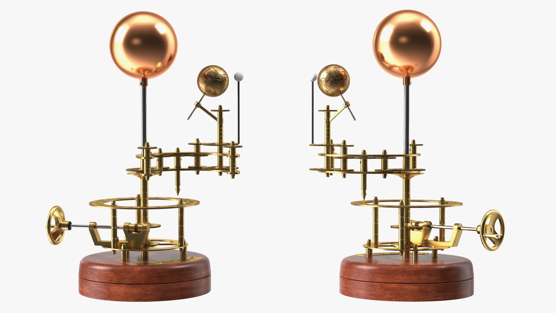 3D Antique Brass Orrery Solar System Rigged Model - TurboSquid 2099668