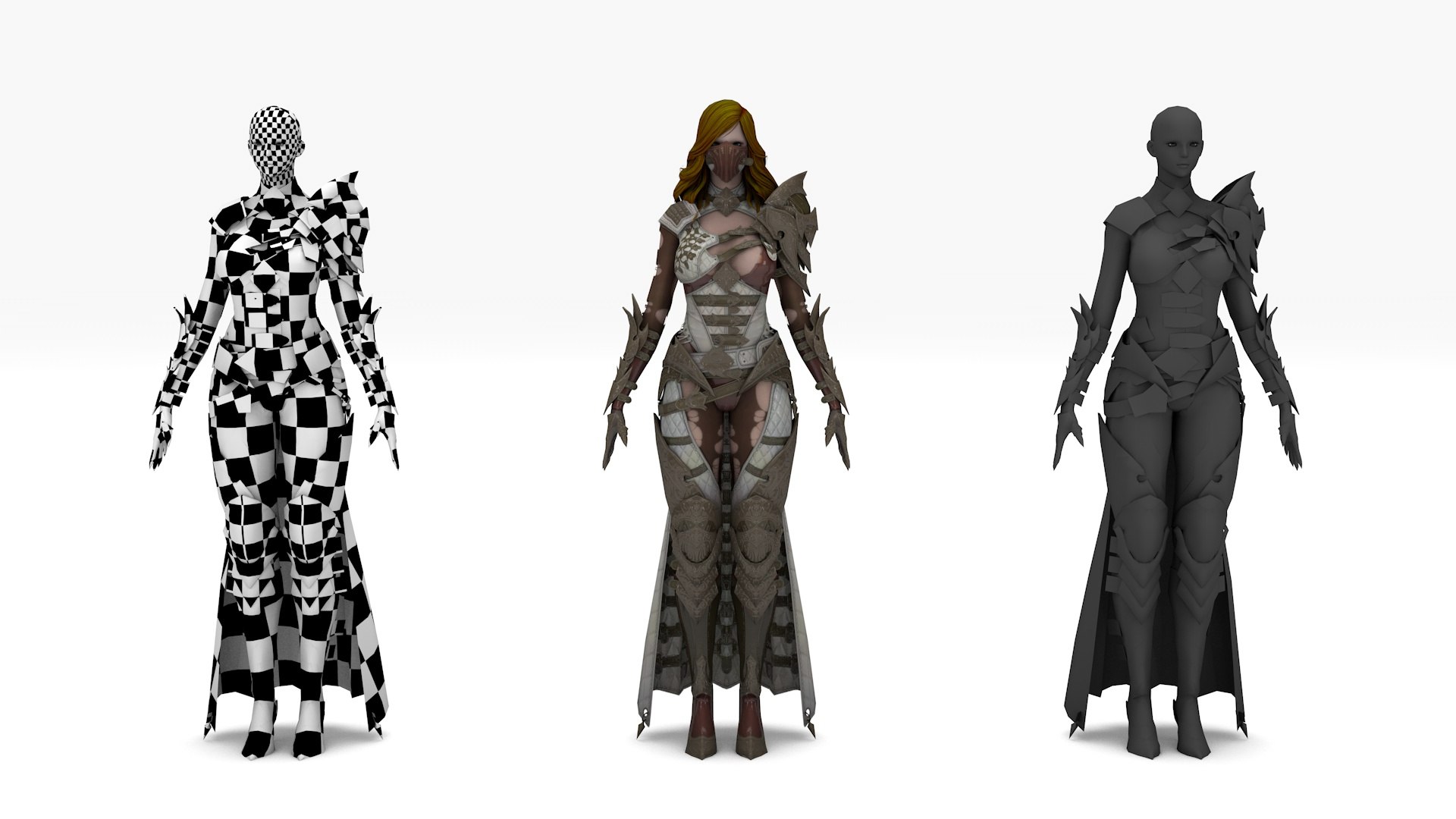 3D Knight Woman V9 - TurboSquid 1893352