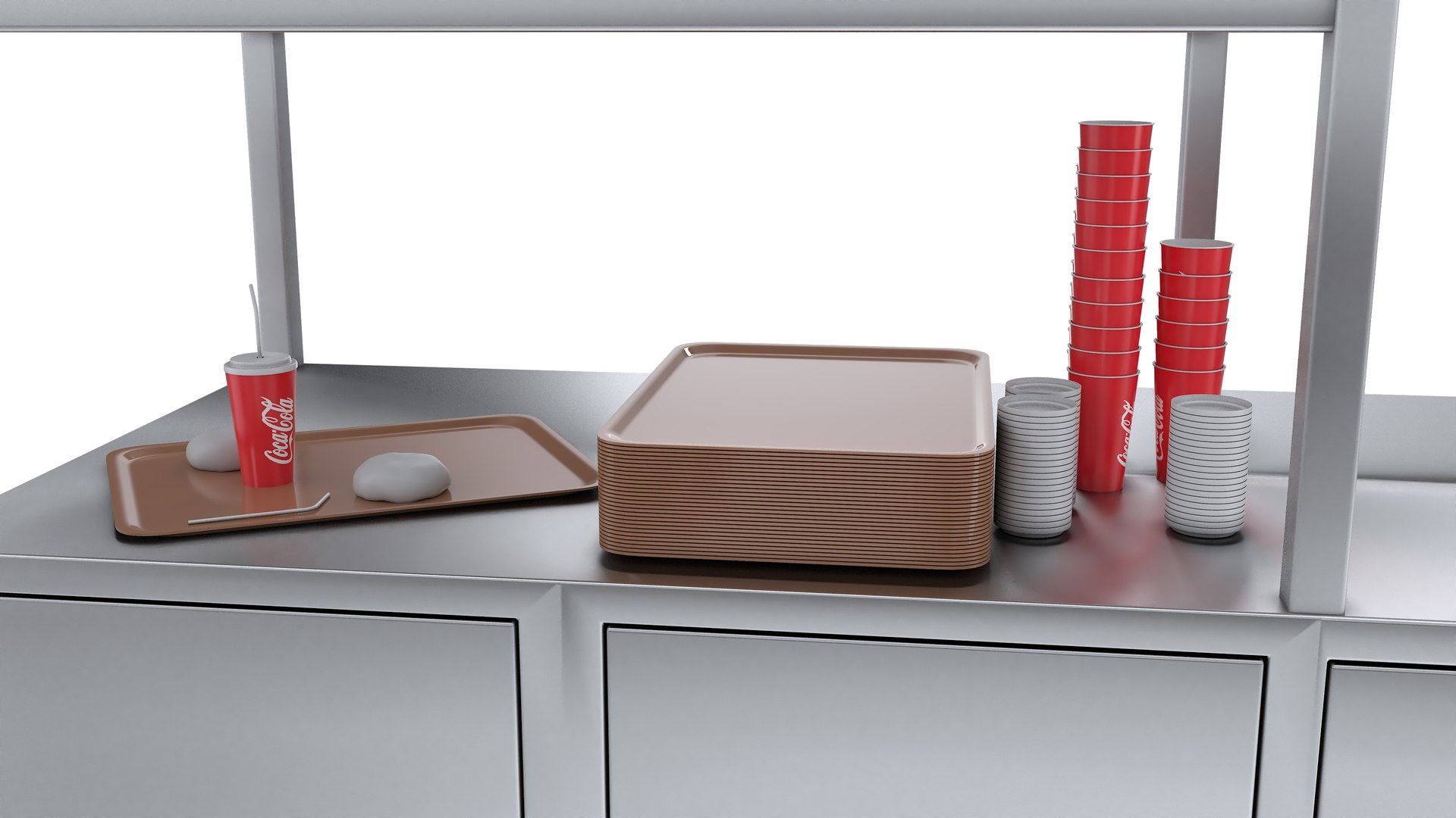 Restaurant Cafe Kitchen Equipment With Utensils 3D Model - TurboSquid ...