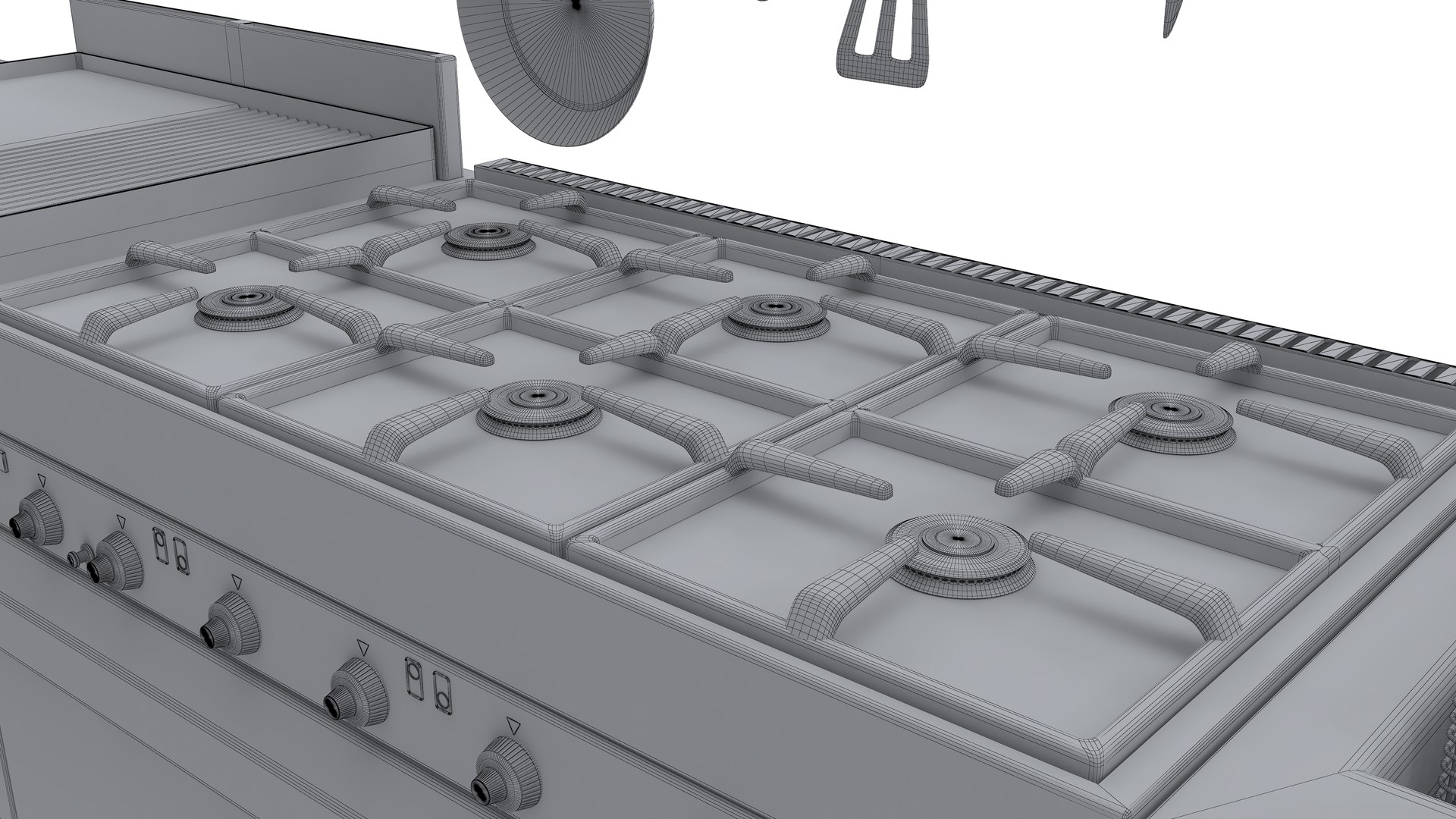 Restaurant Cafe Kitchen Equipment With Utensils 3D Model - TurboSquid ...