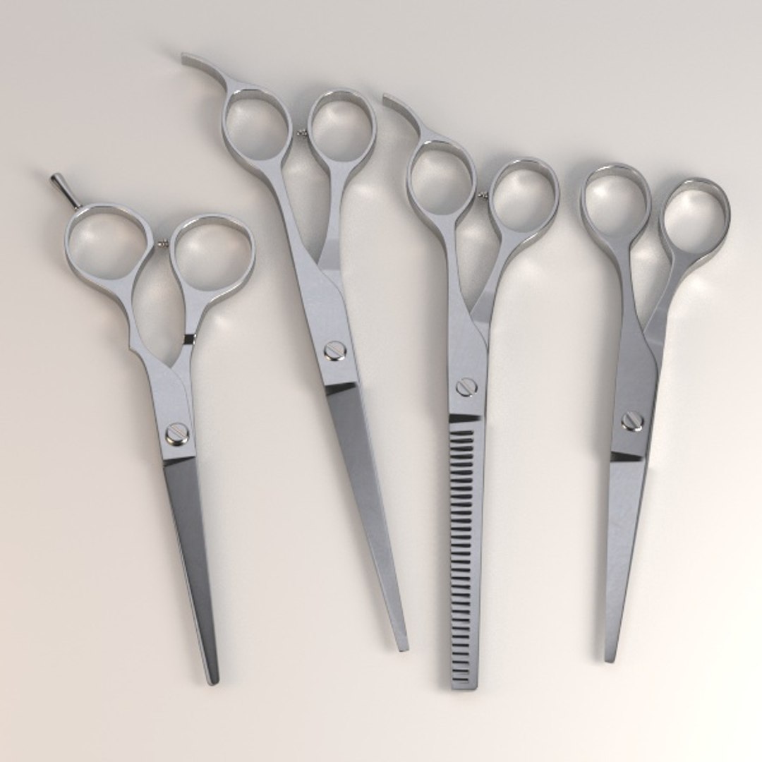 Hair Scissors Set 3d Model