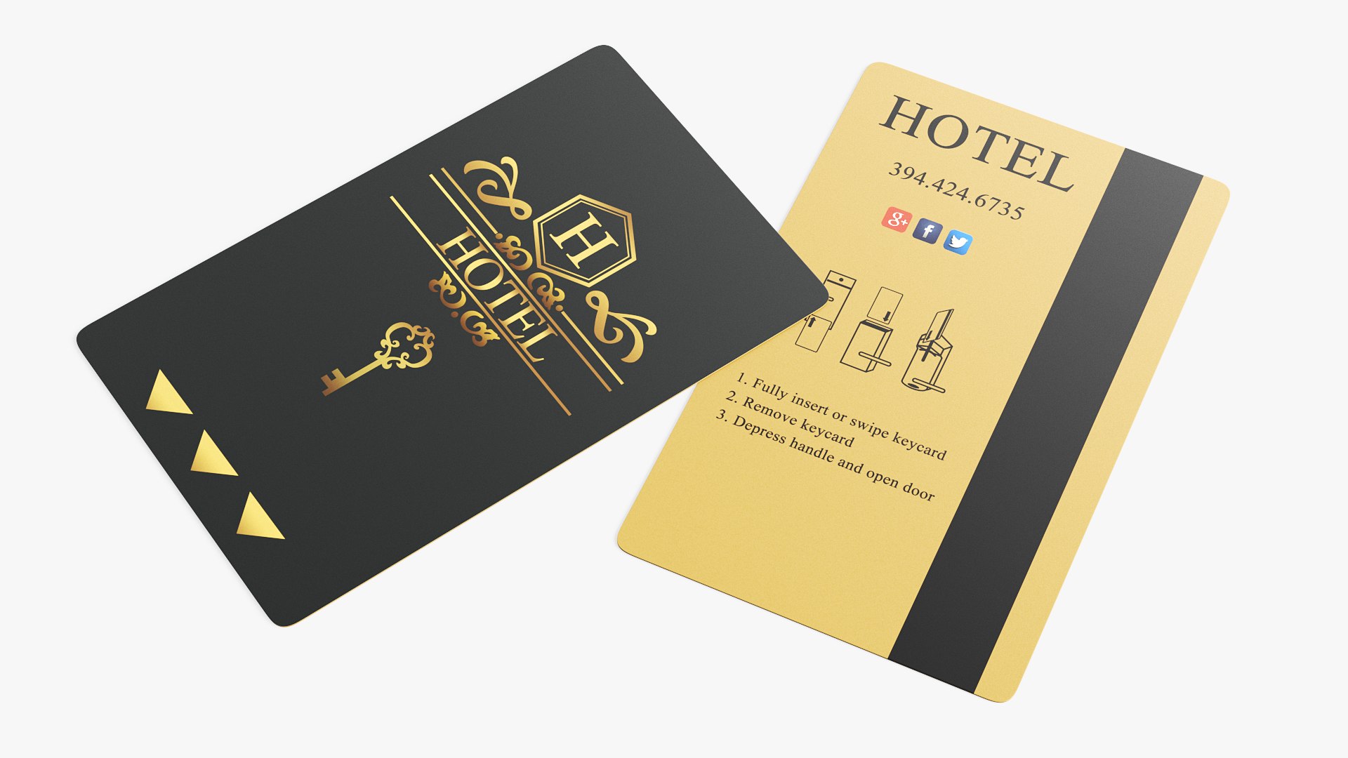 Hotel Key Card Black Open 3D - TurboSquid 2269828