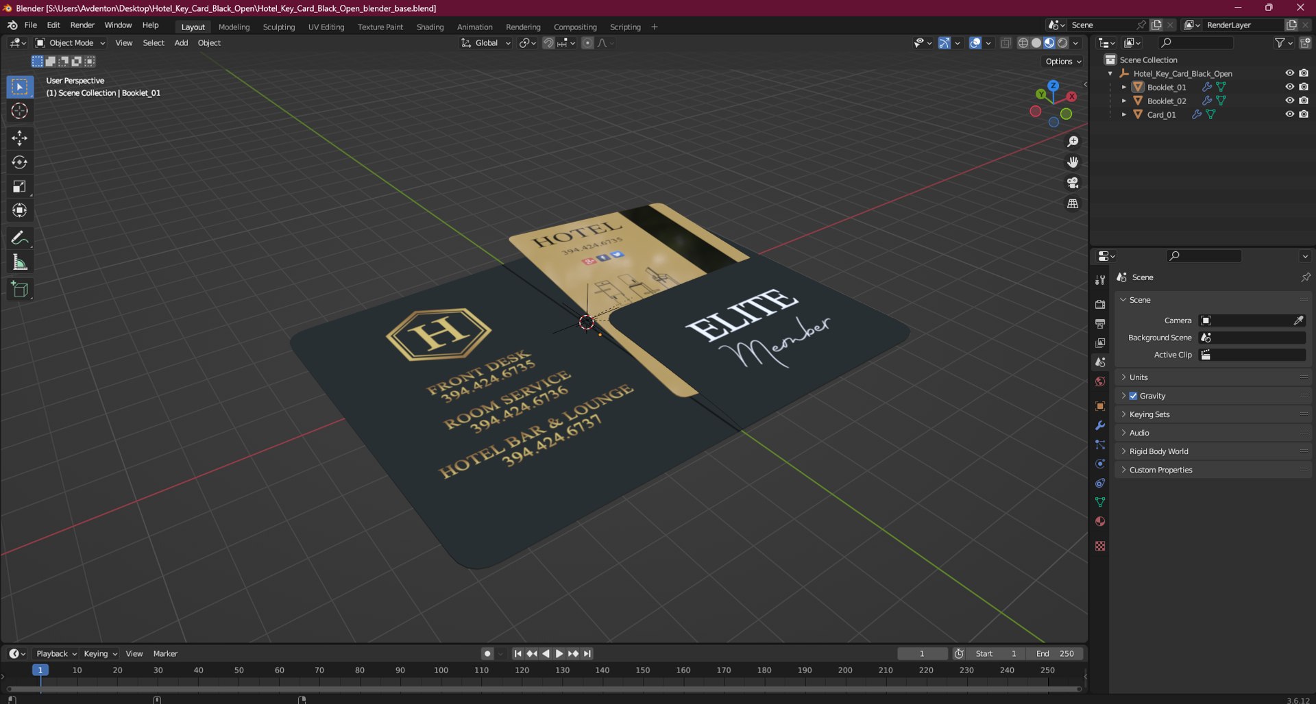 Hotel Key Card Black Open 3D - TurboSquid 2269828