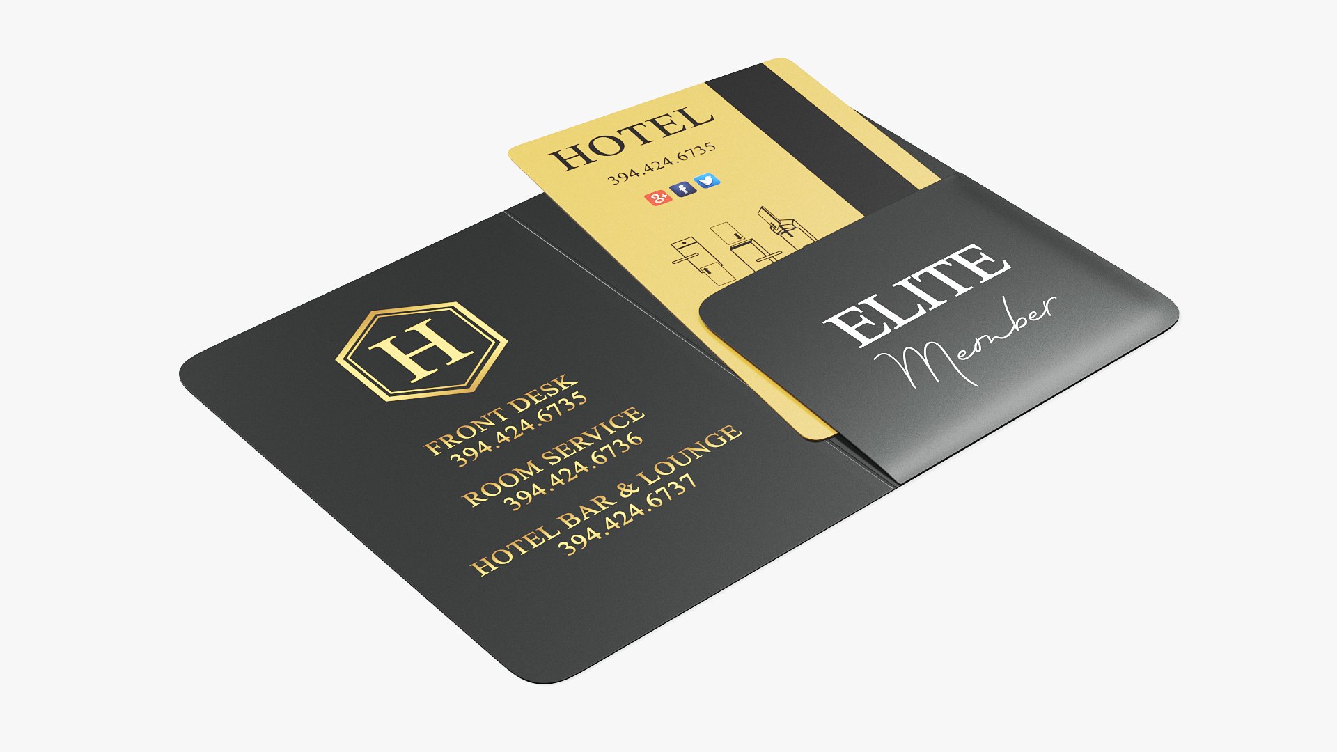 Hotel Key Card Black Open 3D - TurboSquid 2269828