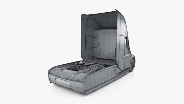 modelo 3d Tesla Semi Sleeper Cab Tractor Truck with HQ interior and ...