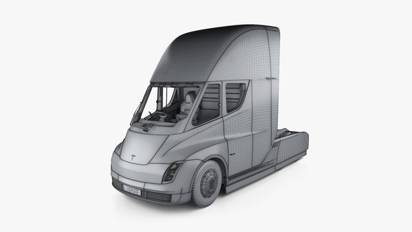 modelo 3d Tesla Semi Sleeper Cab Tractor Truck with HQ interior and ...