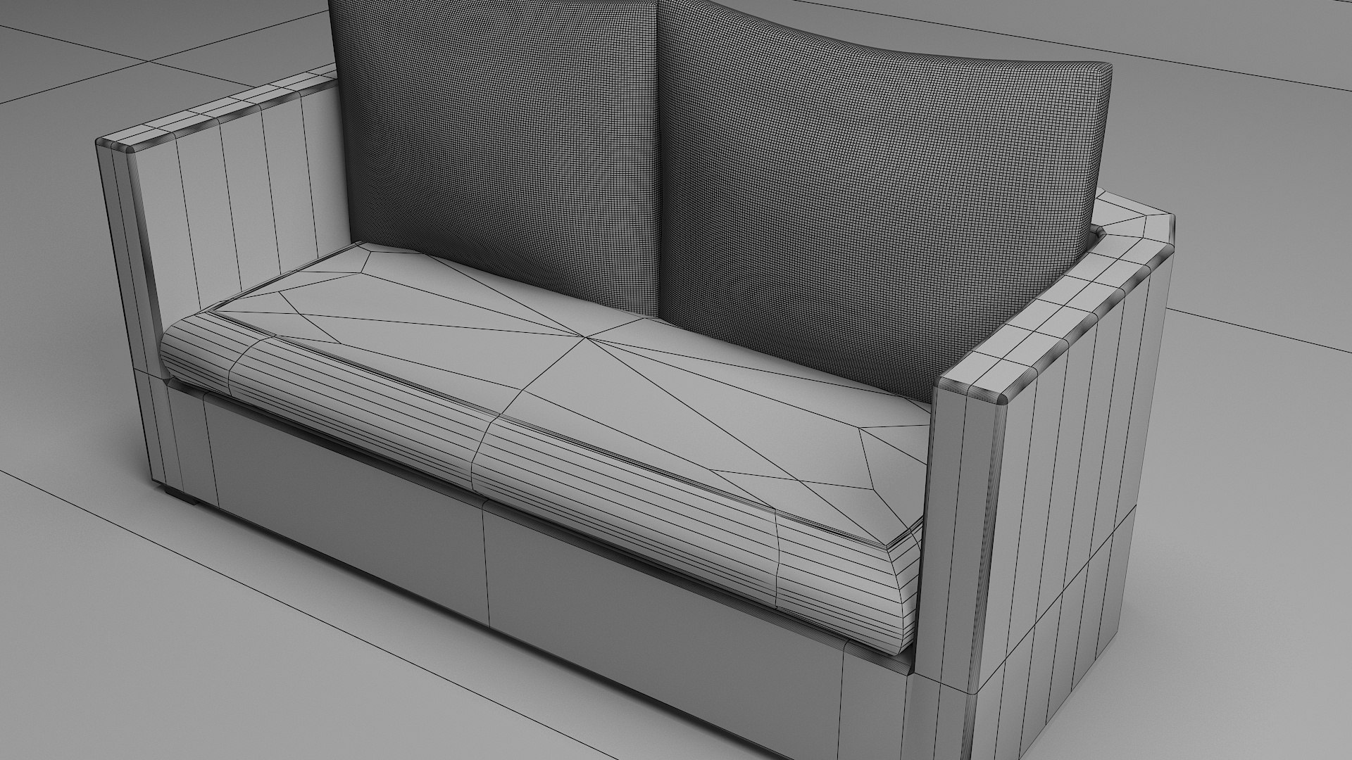 Blue Velvet Simple Sofa model - TurboSquid 1914324