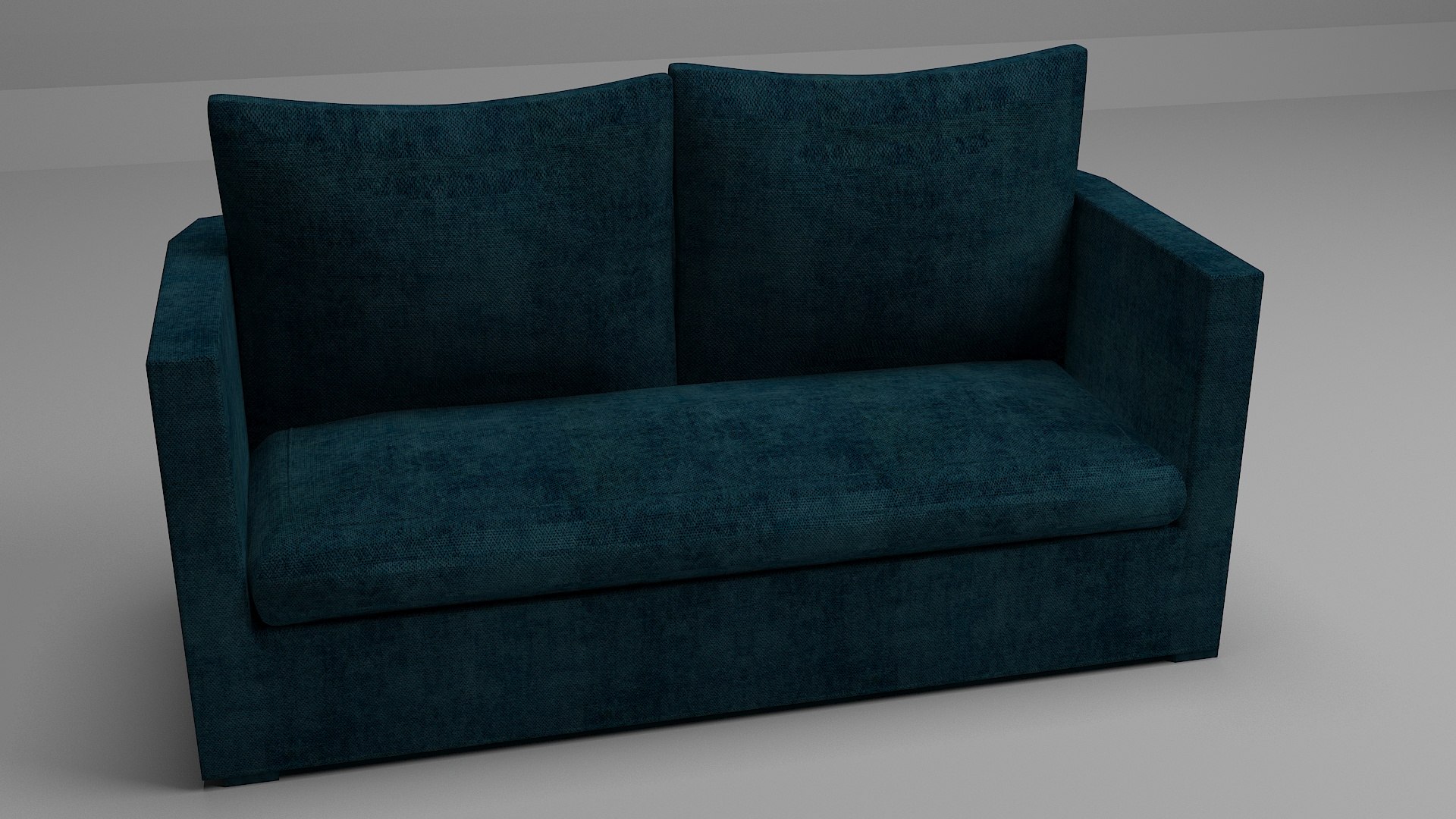 Blue Velvet Simple Sofa model - TurboSquid 1914324