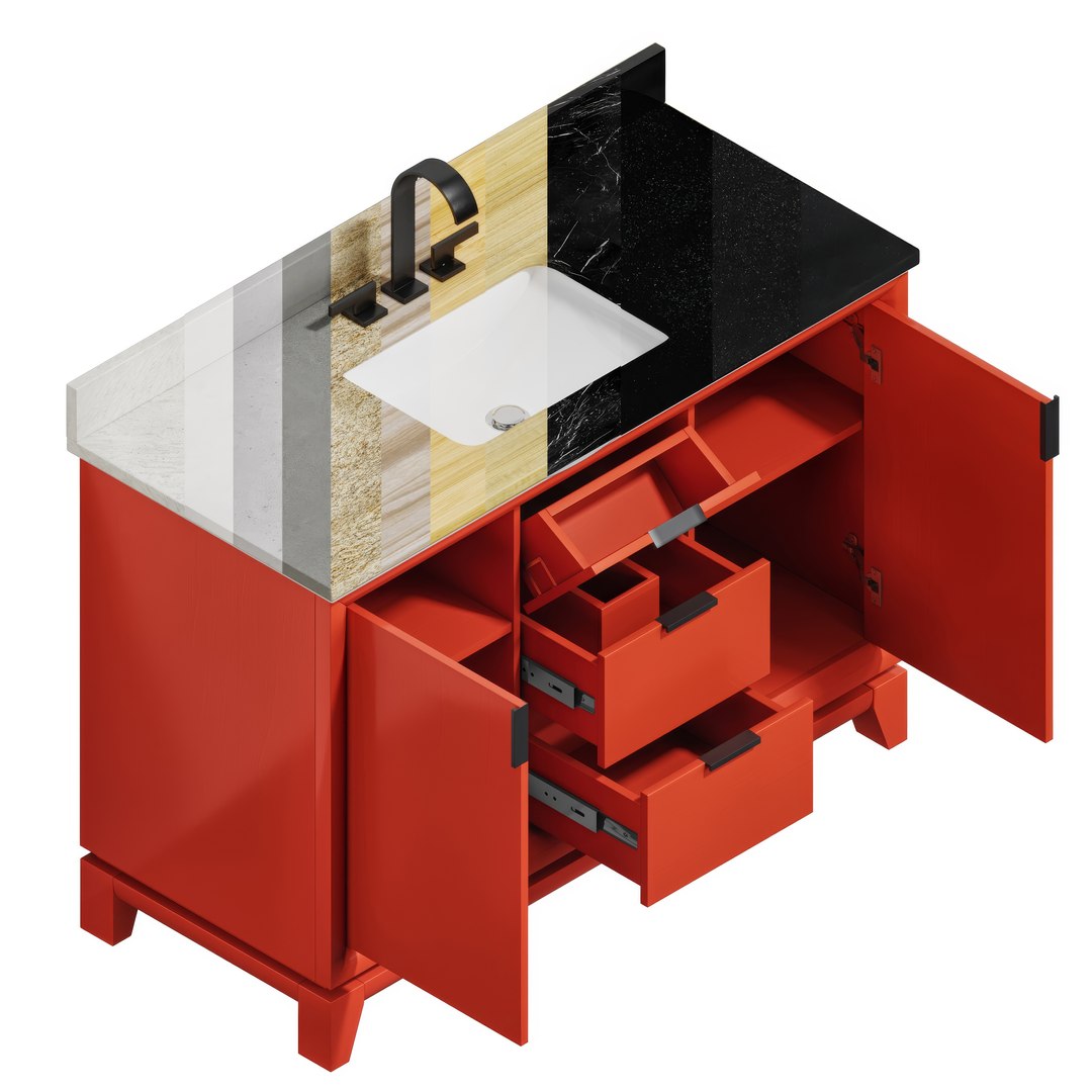 Talyn 48 Burnt Orange Vanity Cabinet Model - TurboSquid 2187614