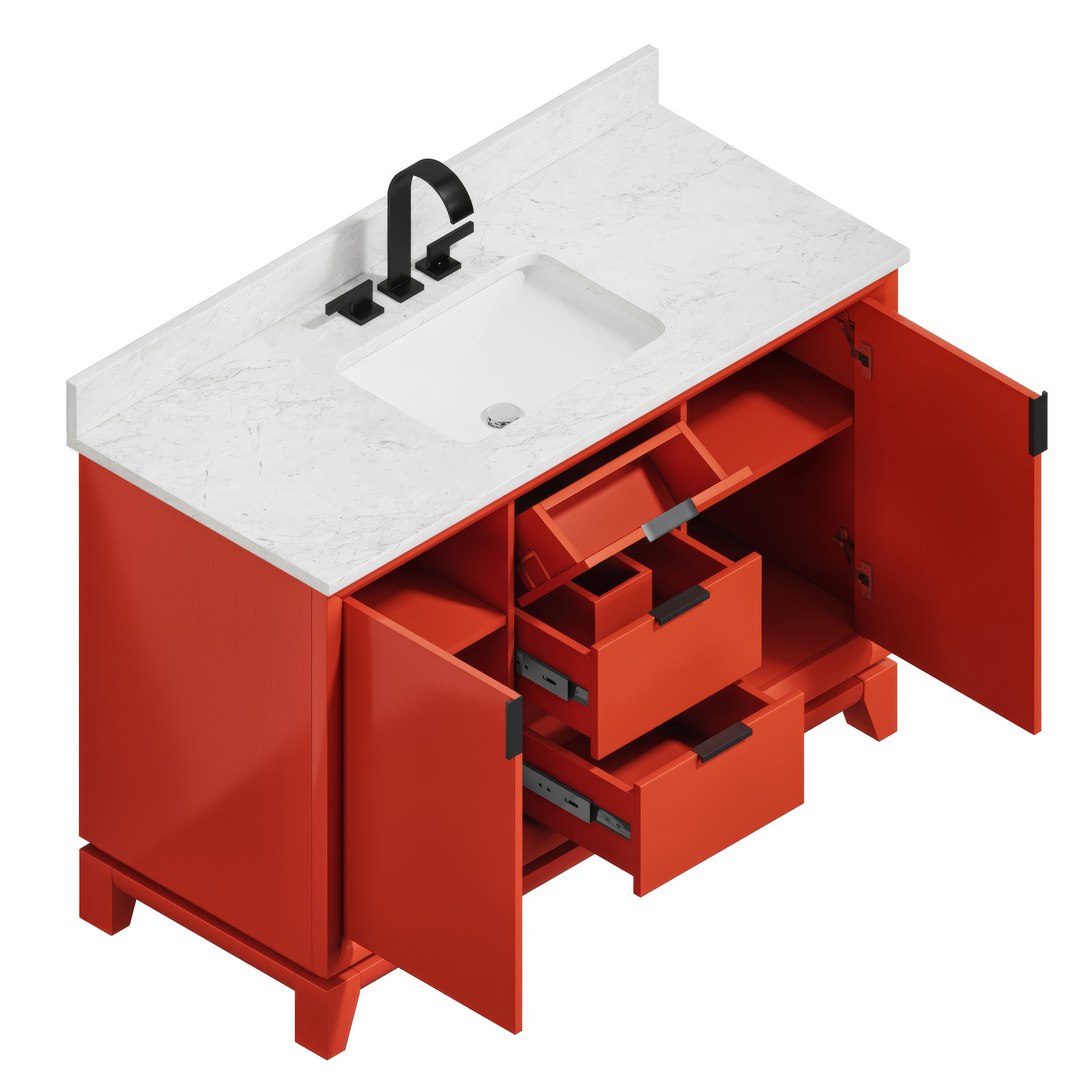 Talyn 48 Burnt Orange Vanity Cabinet Model - TurboSquid 2187614