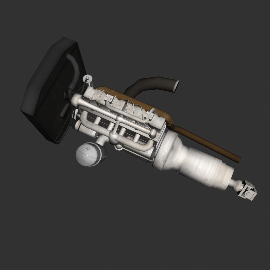 3d Low-poly Truck Engine Model