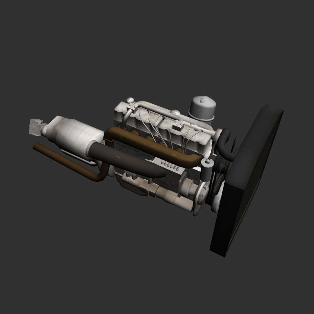 3d Low-poly Truck Engine Model