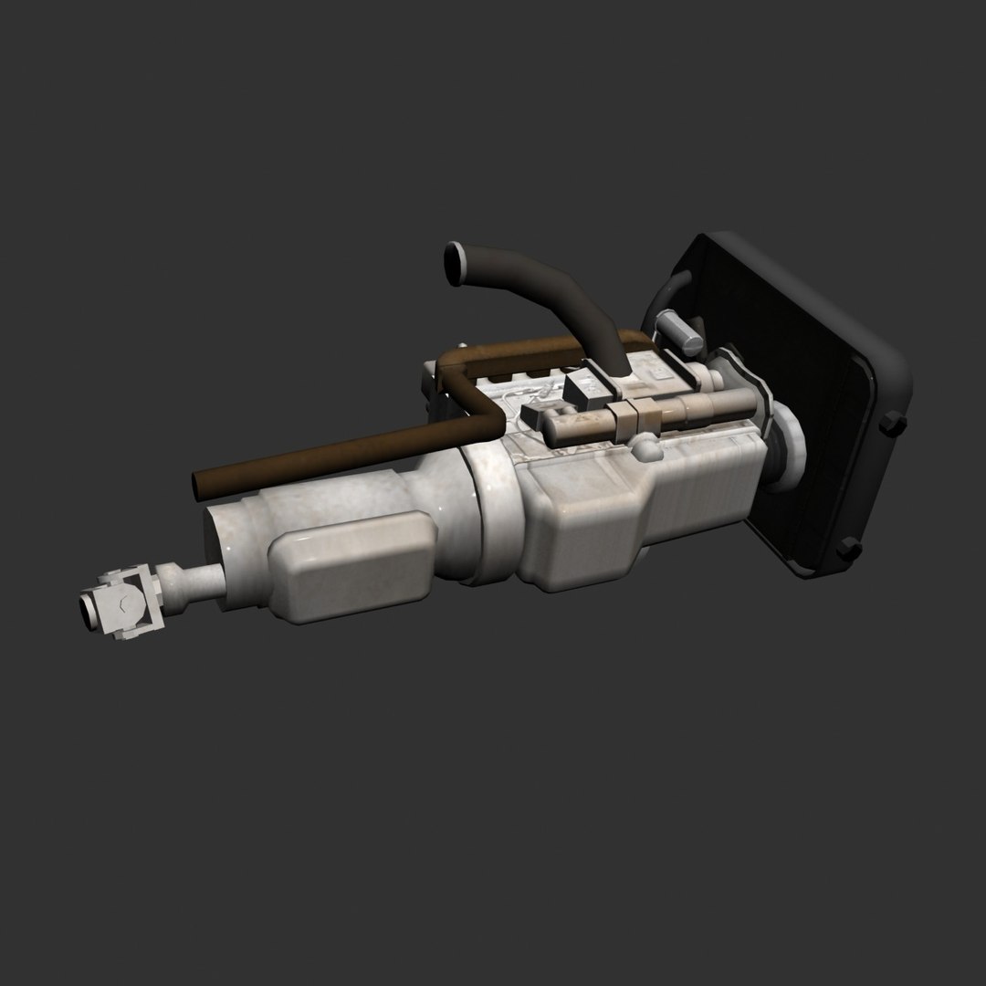 3d Low-poly Truck Engine Model