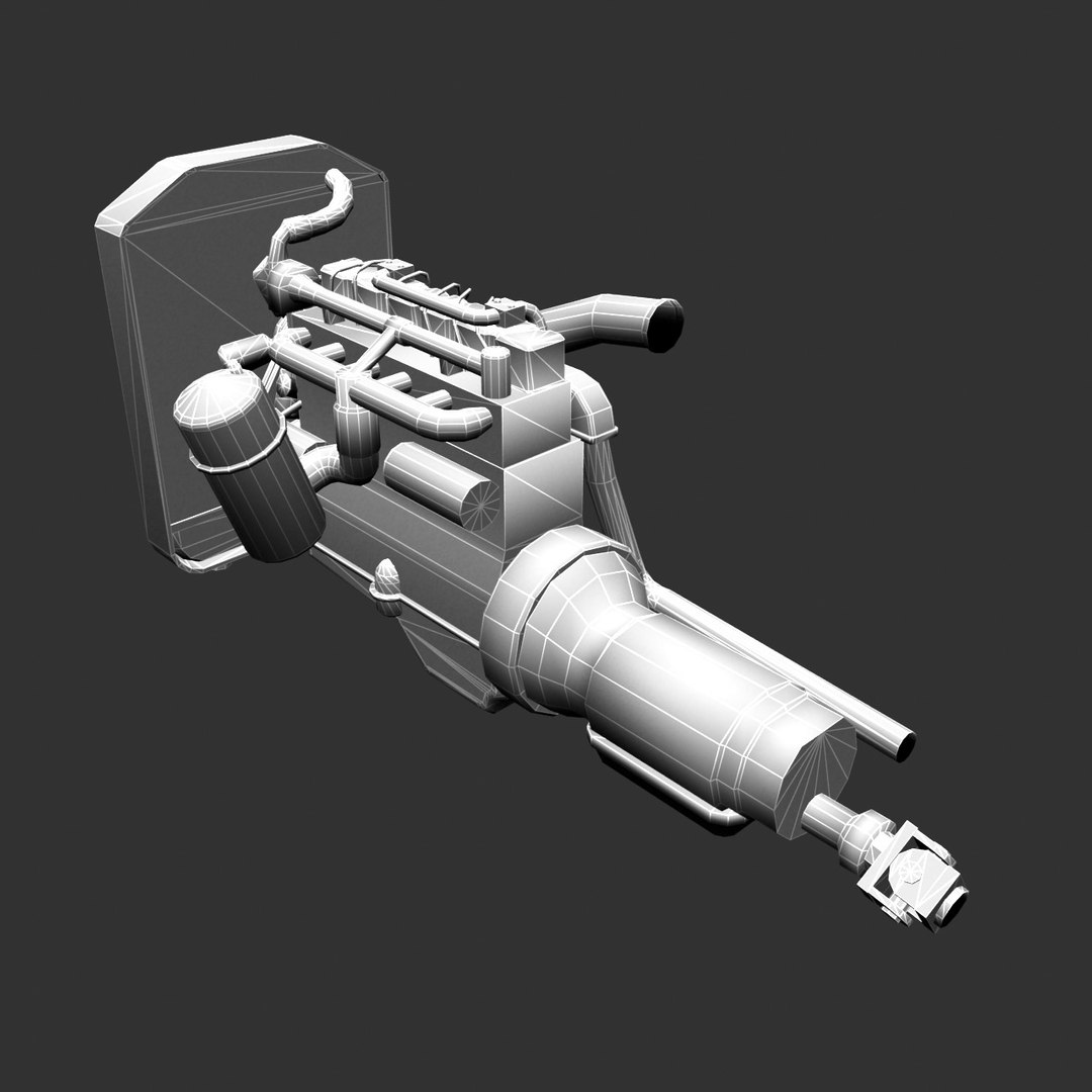 3d Low-poly Truck Engine Model