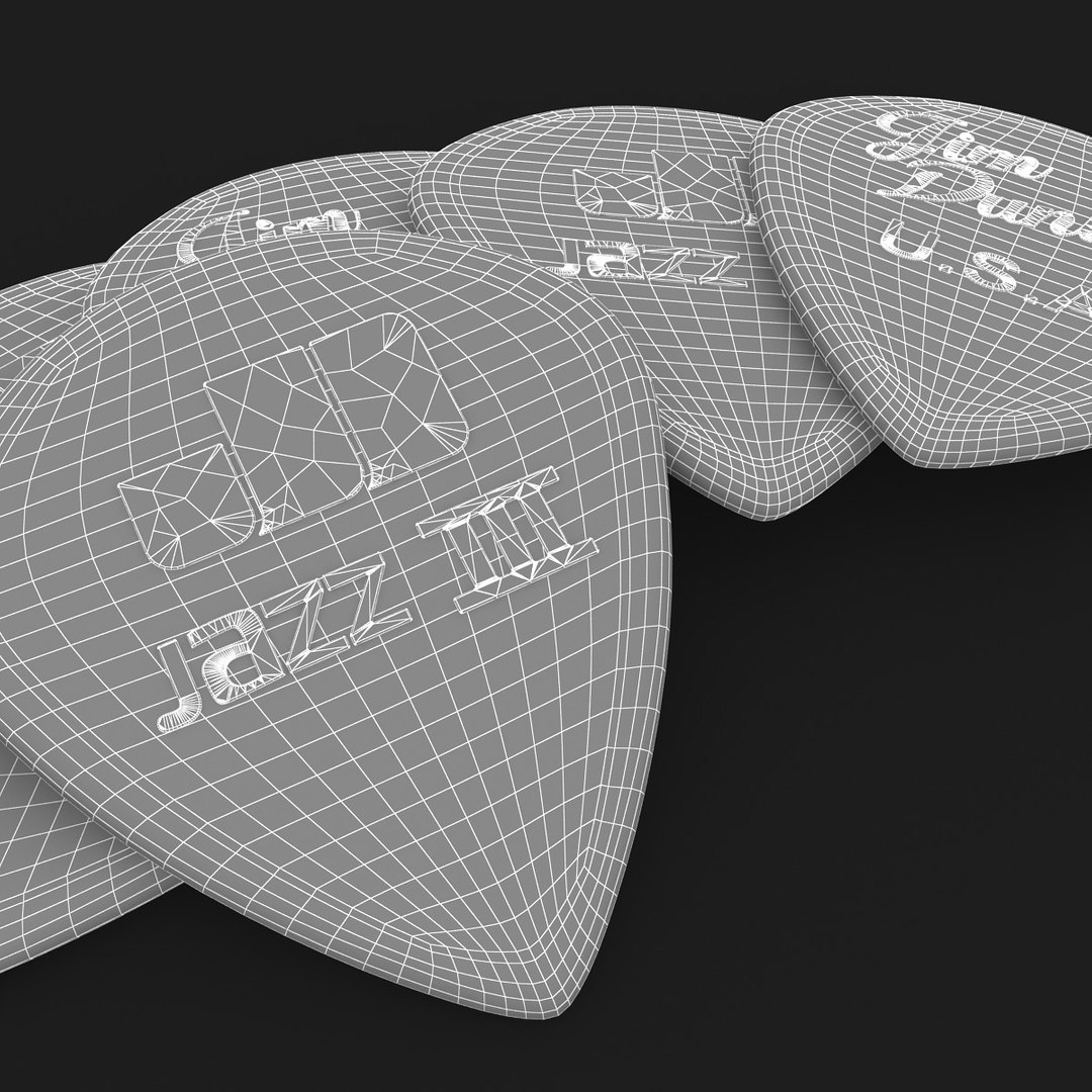 Plectrum 07 2 Colors 3d Model