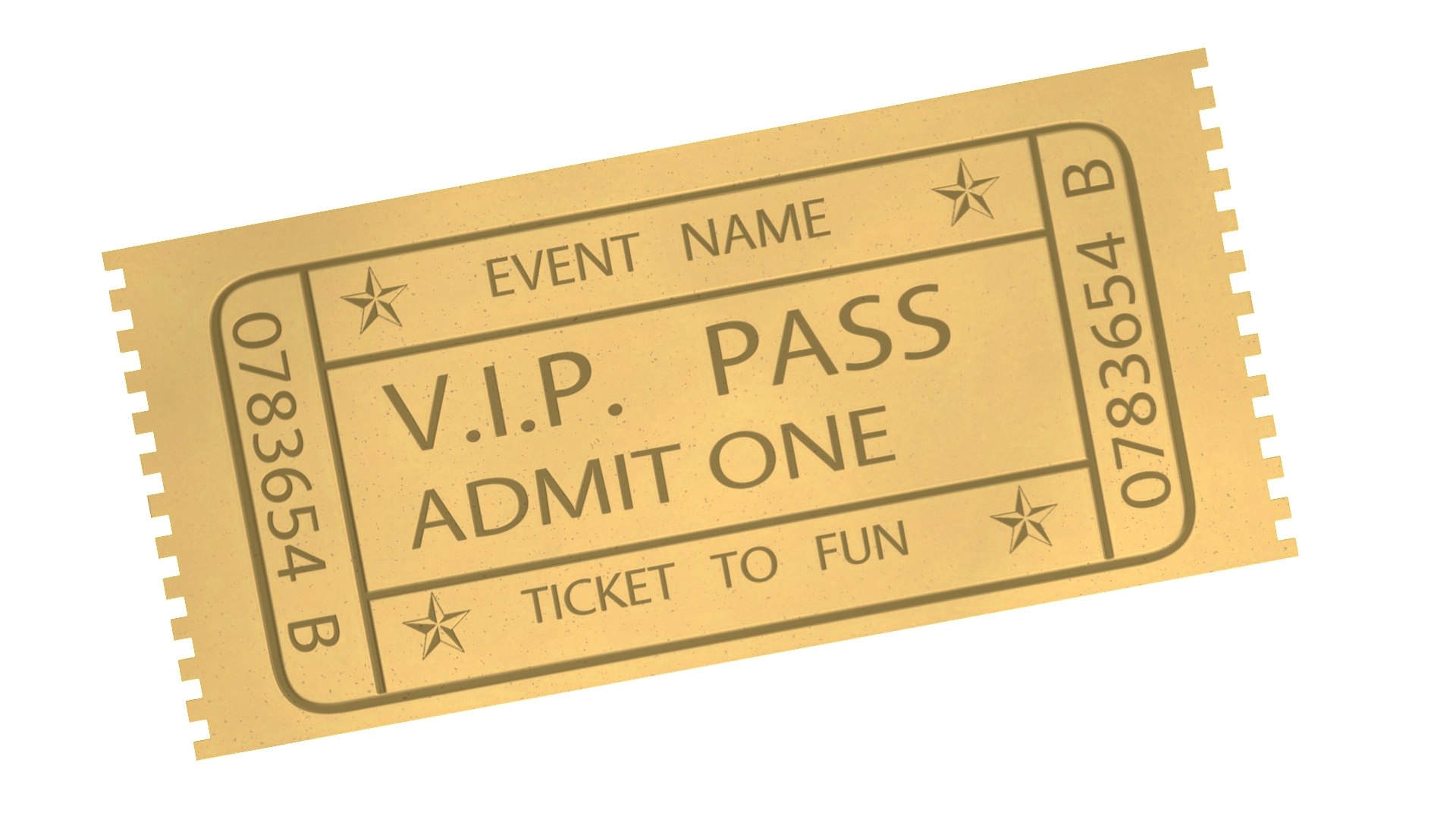 3D VIP Event Admission Golden Ticket - TurboSquid 2238352