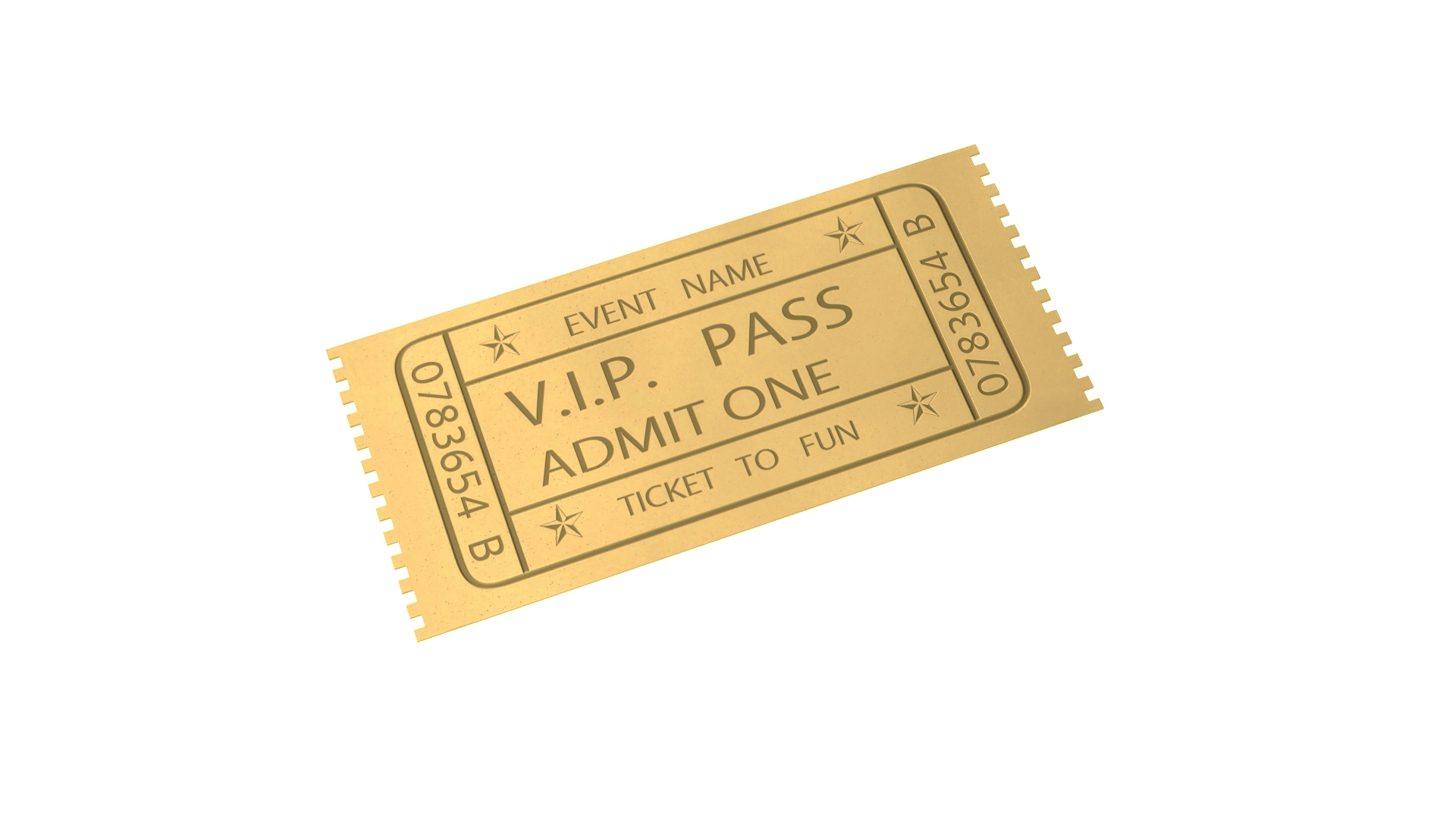 3D VIP Event Admission Golden Ticket - TurboSquid 2238352