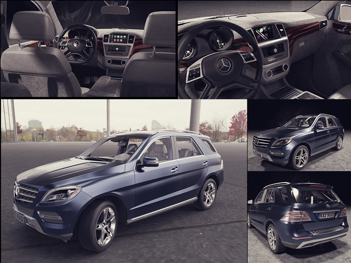 3D Blue Car Mercedes Benz ML - TurboSquid 1848927