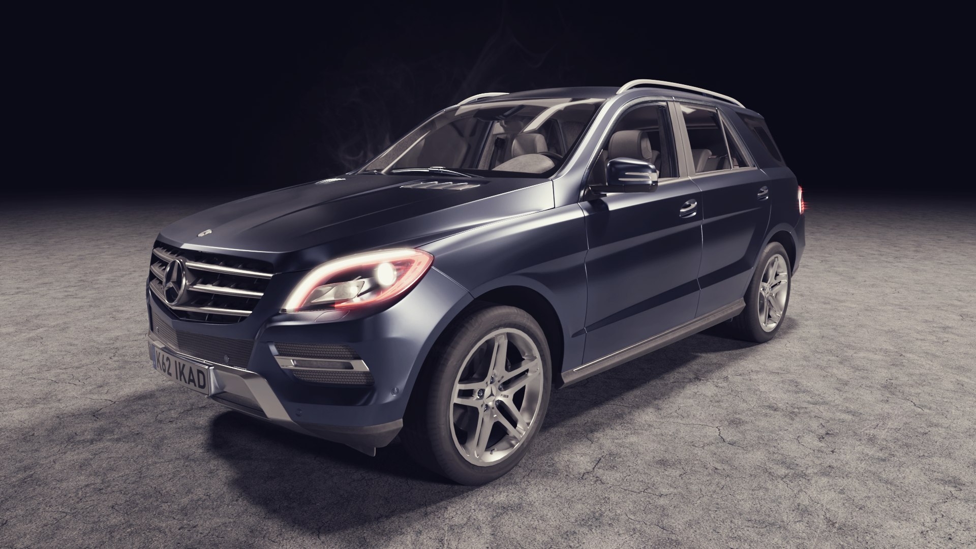 3D Blue Car Mercedes Benz ML - TurboSquid 1848927