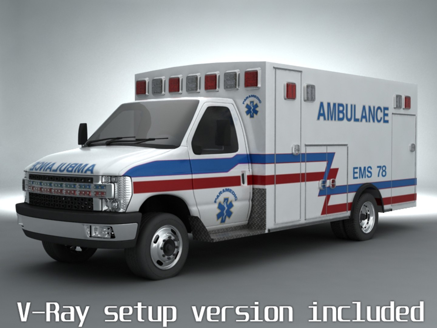 3d Model Emergency Ambulance Truck