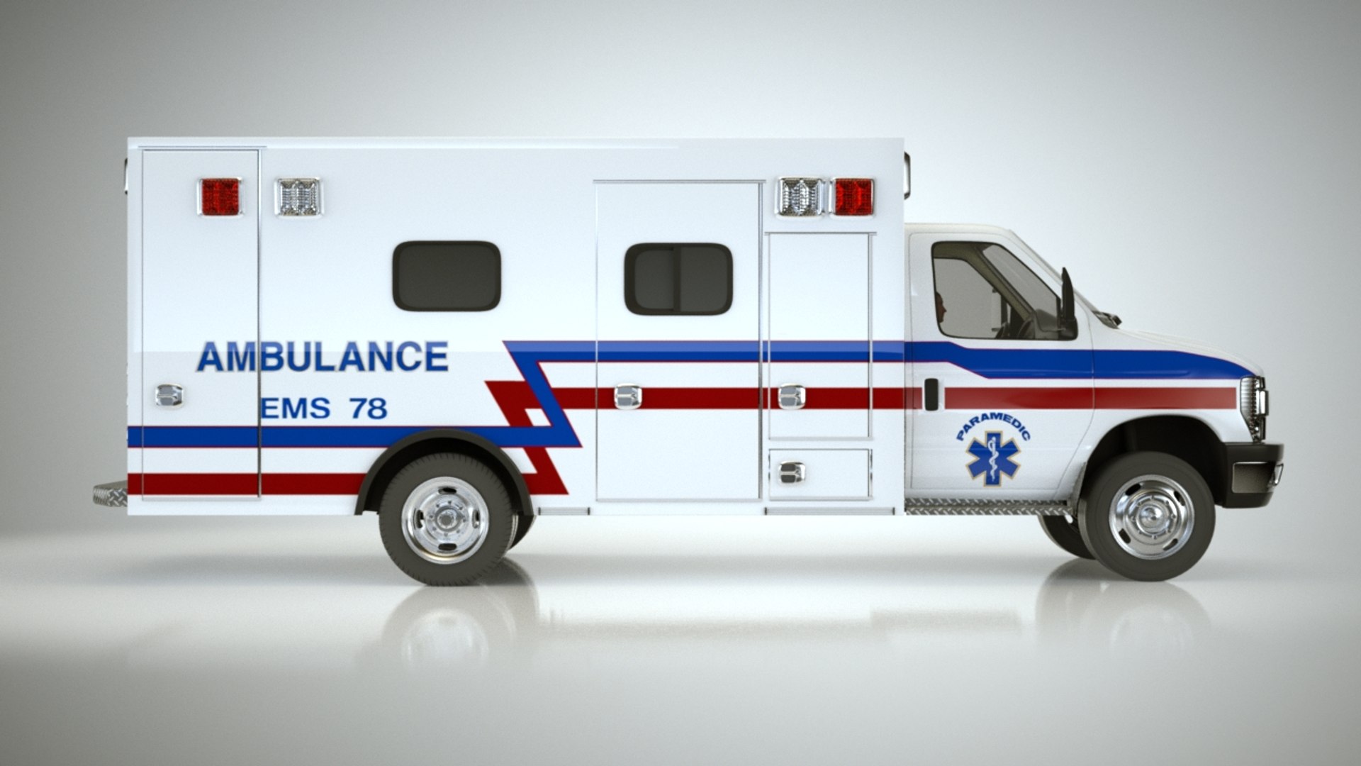 3d Model Emergency Ambulance Truck