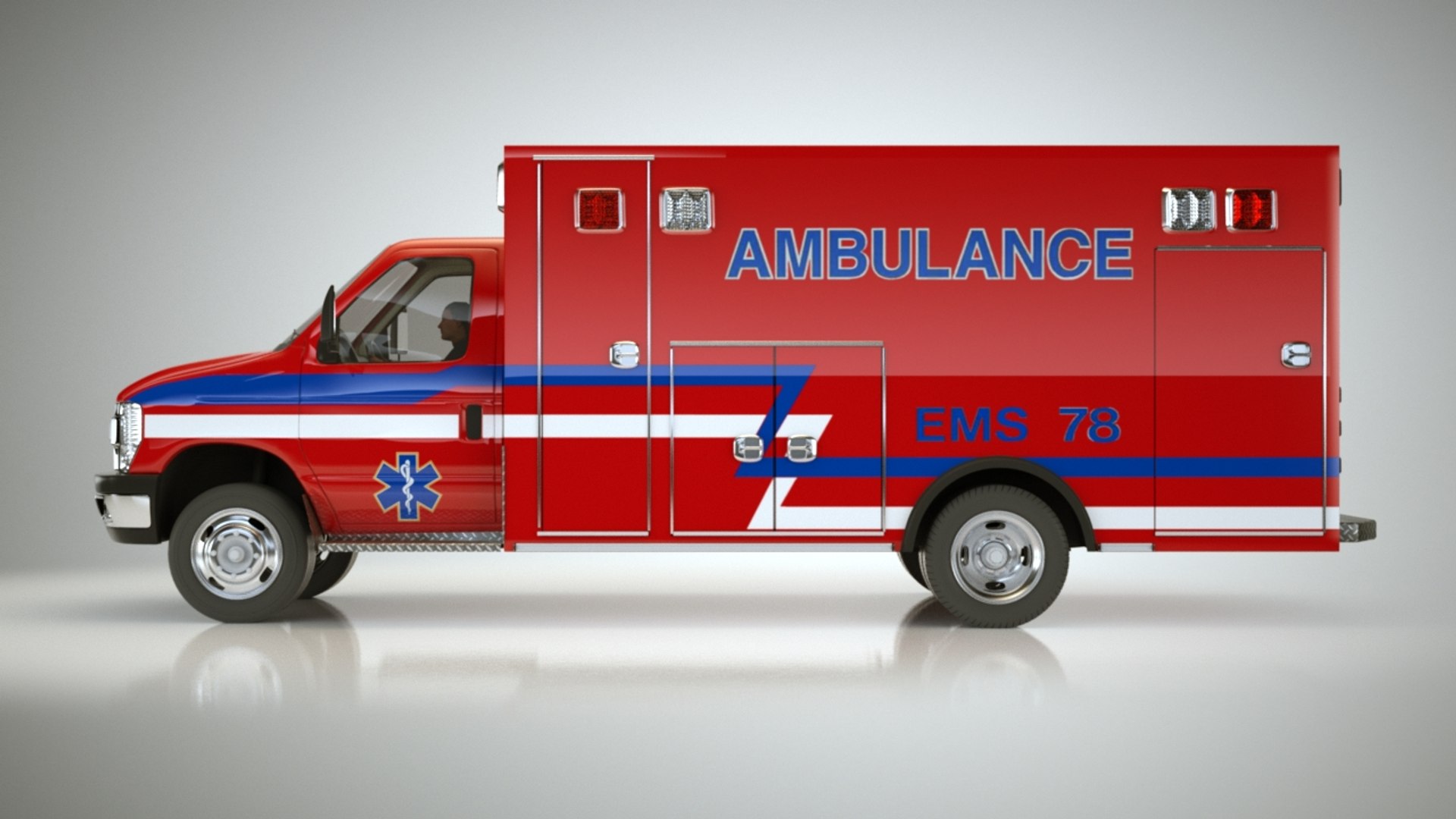 3d Model Emergency Ambulance Truck