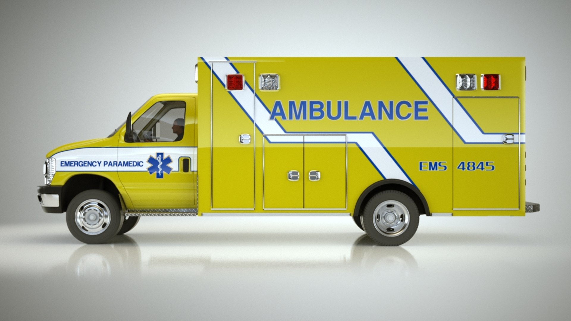 3d Model Emergency Ambulance Truck