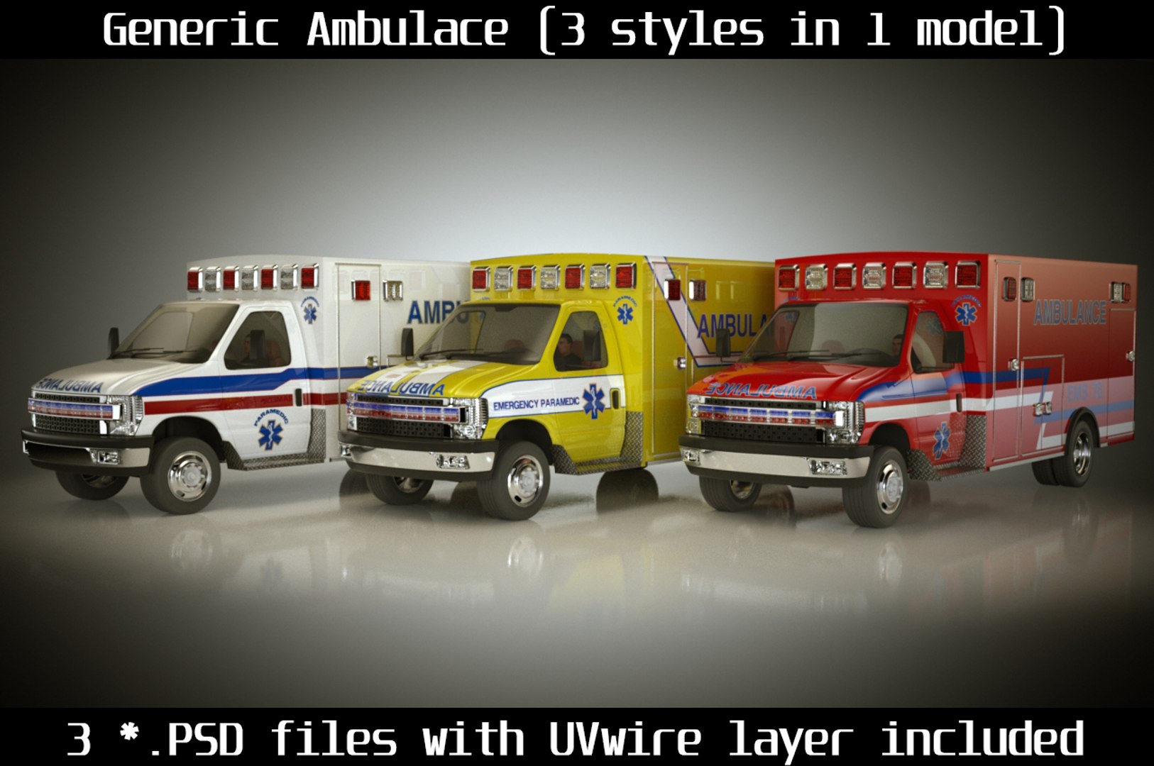 3d Model Emergency Ambulance Truck