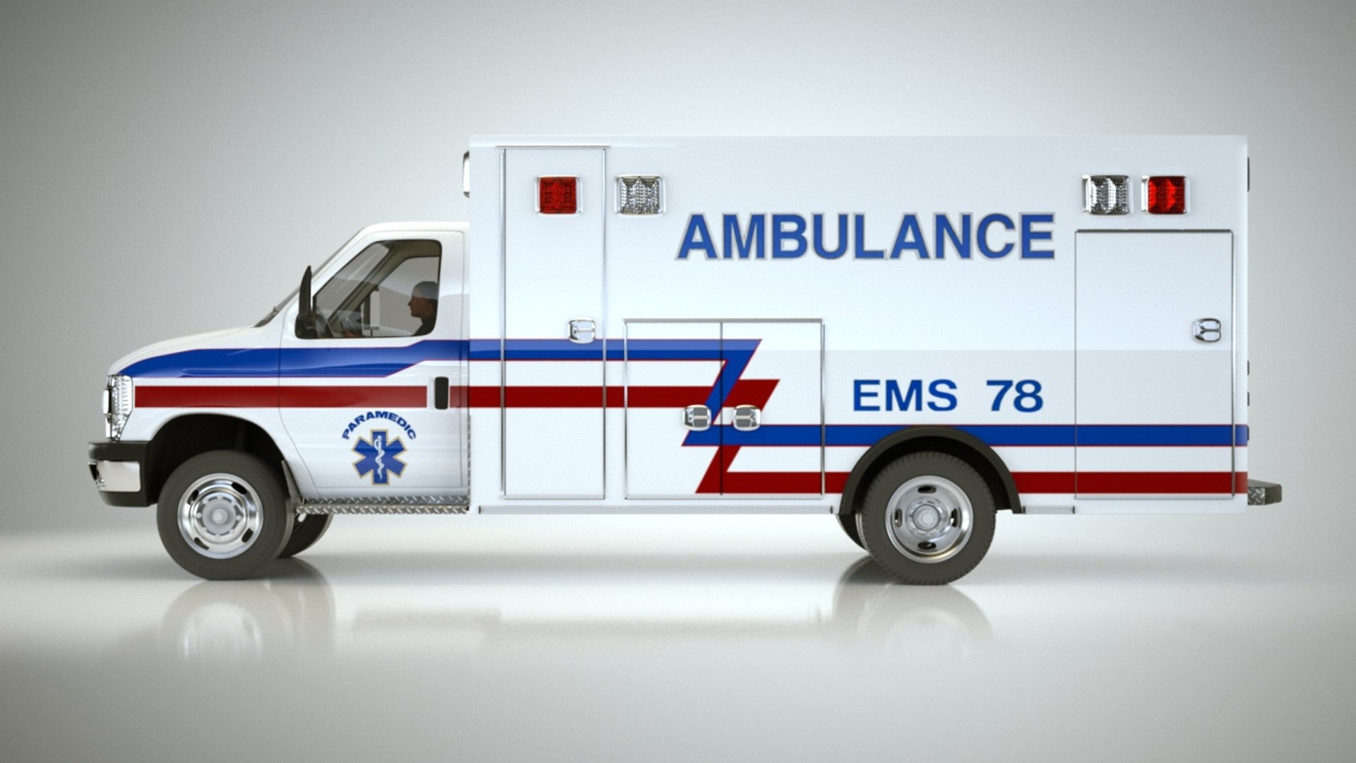 3d Model Emergency Ambulance Truck