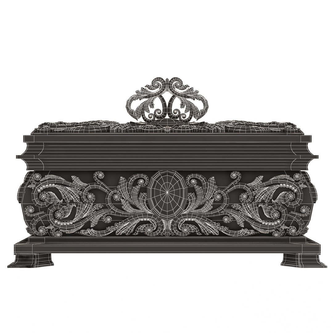 3D Casket Carved 09 Red - TurboSquid 2207792