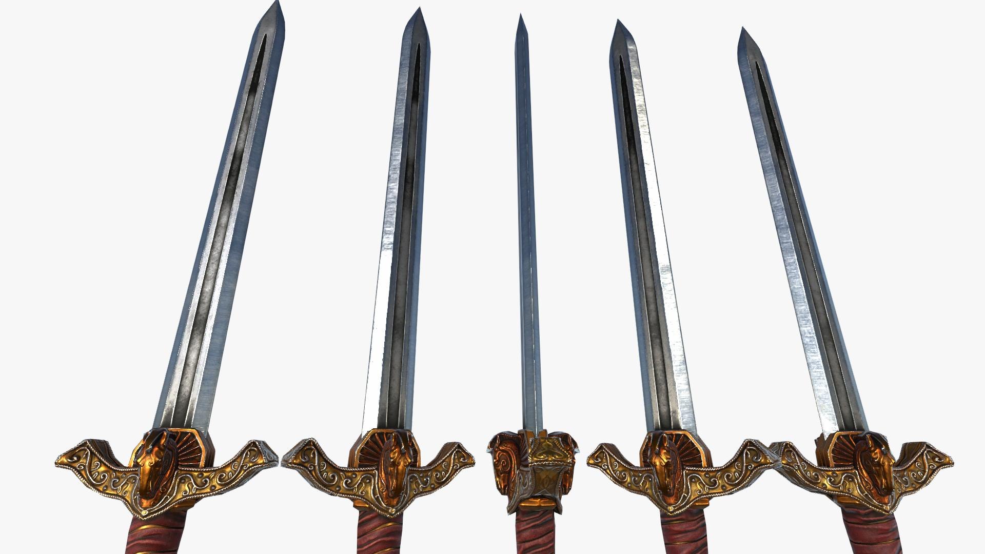 Fantasy Sword RPG European Knightly Sword Riding Double Edged ...