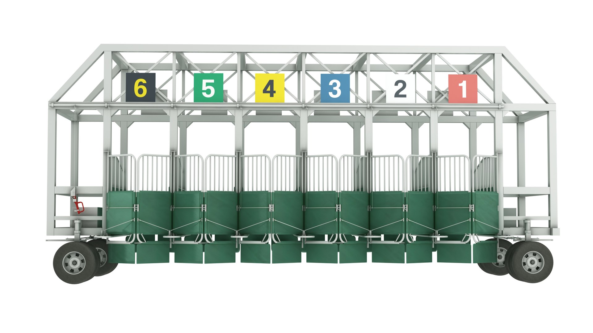 Horse Race Start Gate For 6 Horse 3D Model - TurboSquid 2229141