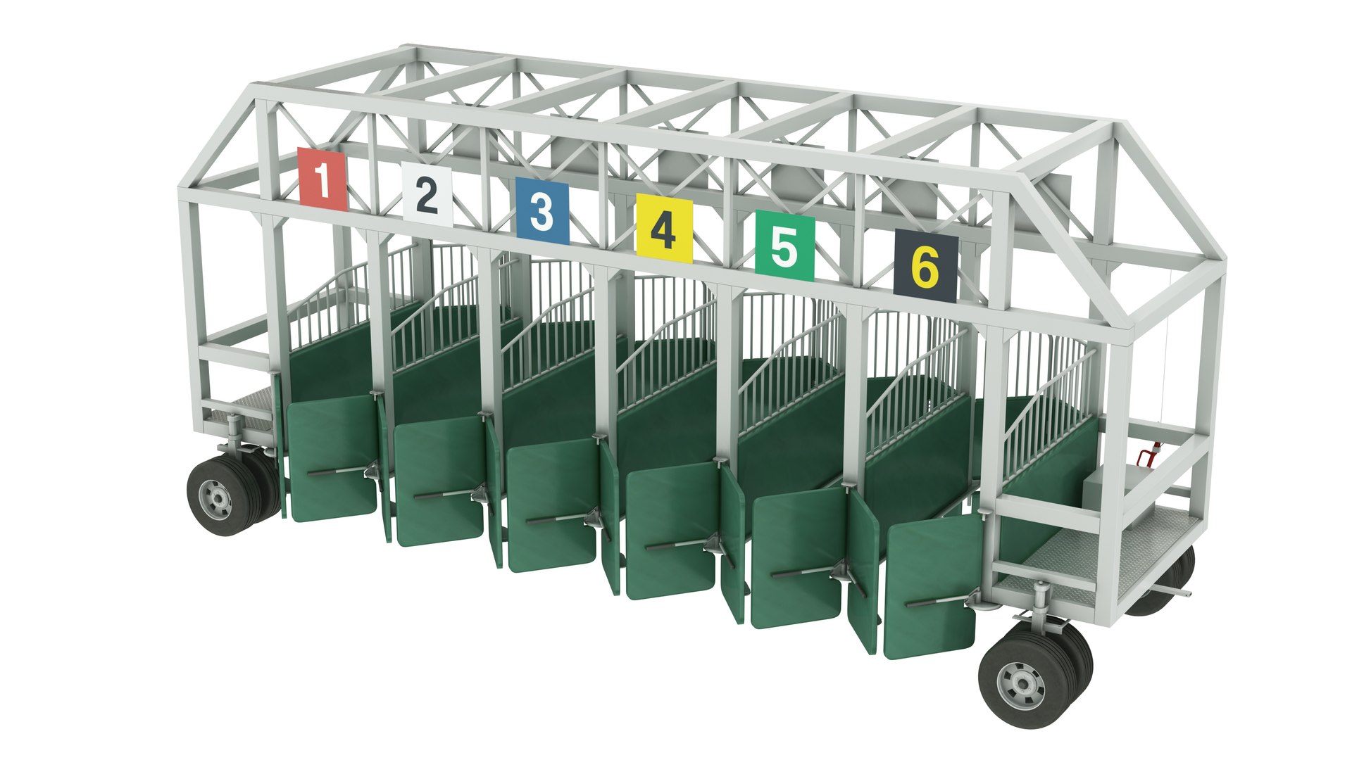 Horse Race Start Gate For 6 Horse 3D Model - TurboSquid 2229141