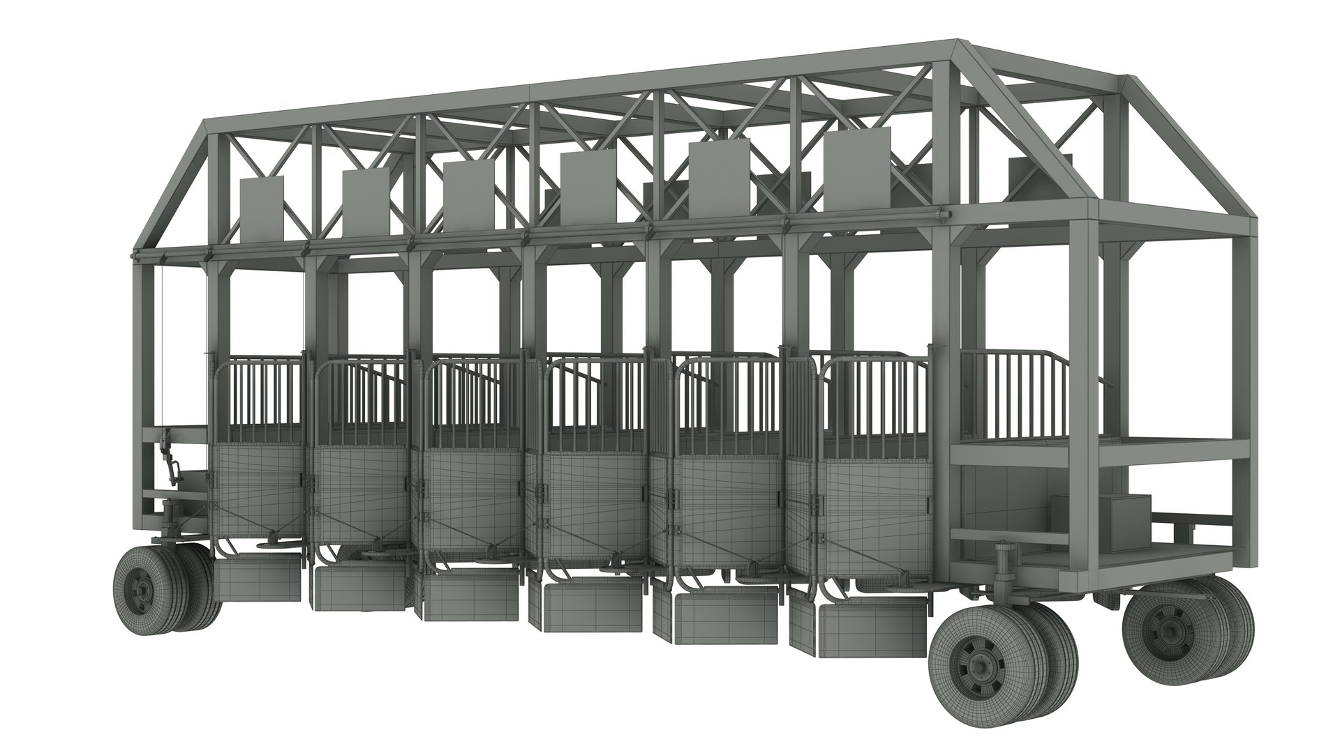 Horse Race Start Gate For 6 Horse 3D Model - TurboSquid 2229141