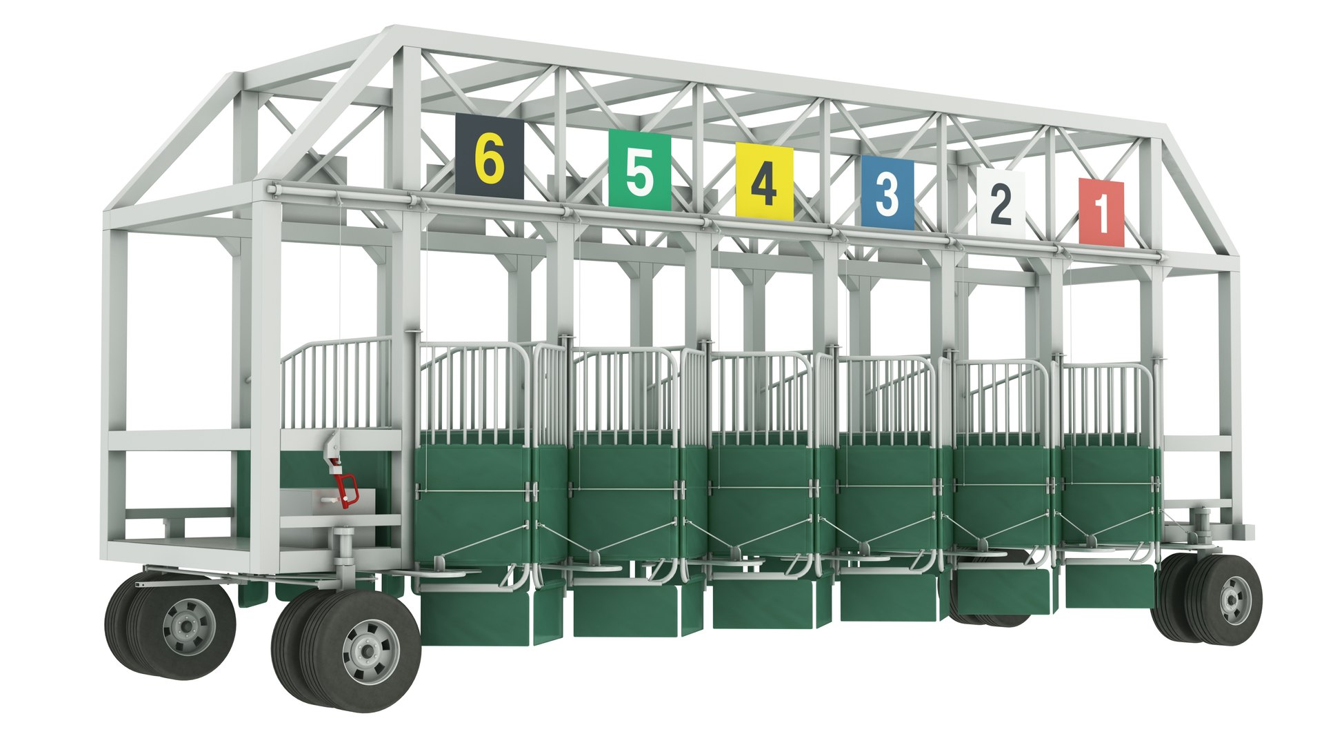 Horse Race Start Gate For 6 Horse 3D Model - TurboSquid 2229141