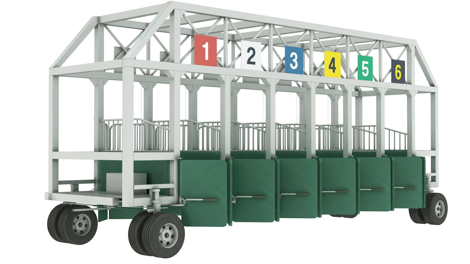 Horse Race Start Gate For 6 Horse 3D Model - TurboSquid 2229141