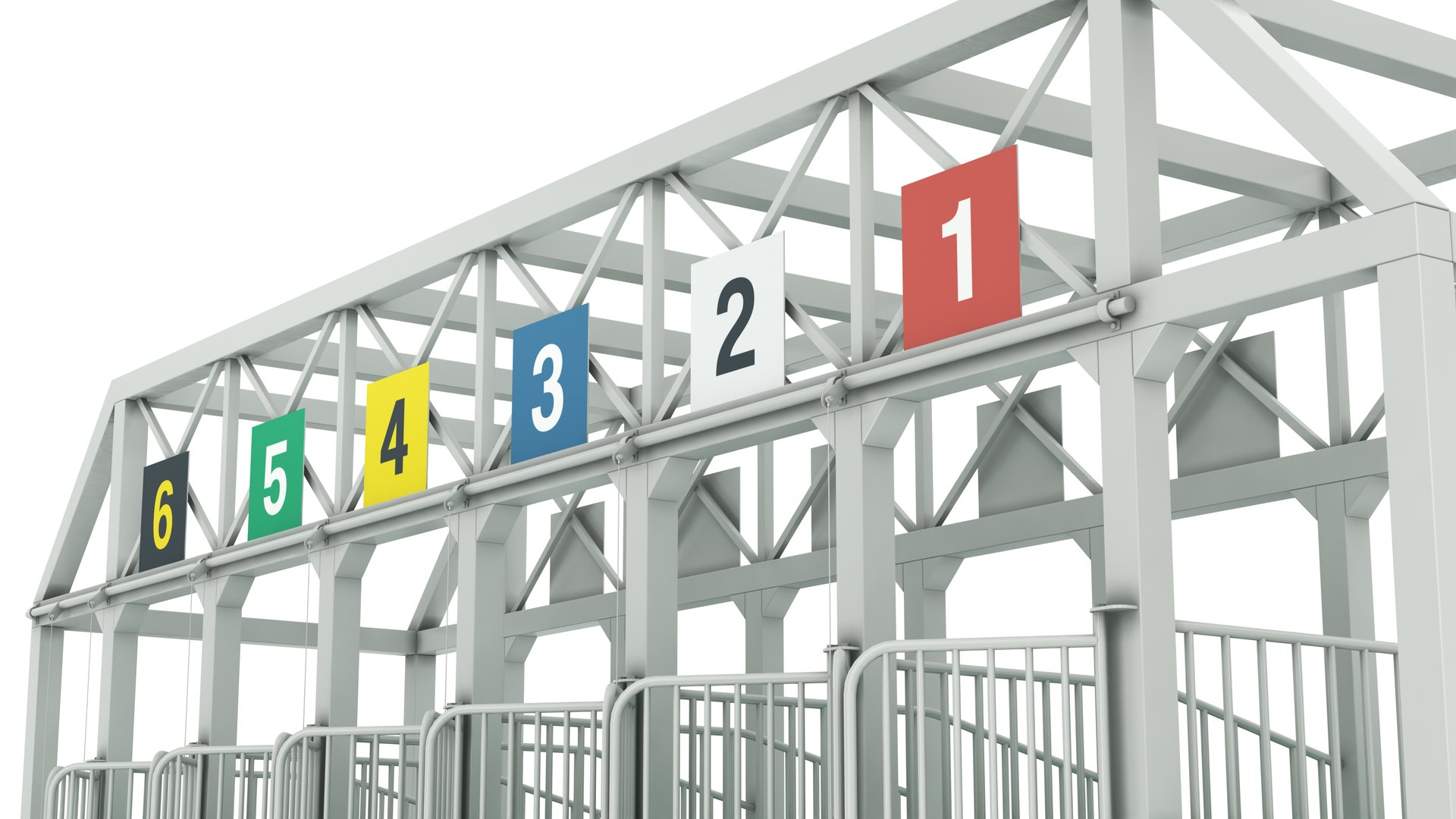 Horse Race Start Gate For 6 Horse 3D Model - TurboSquid 2229141