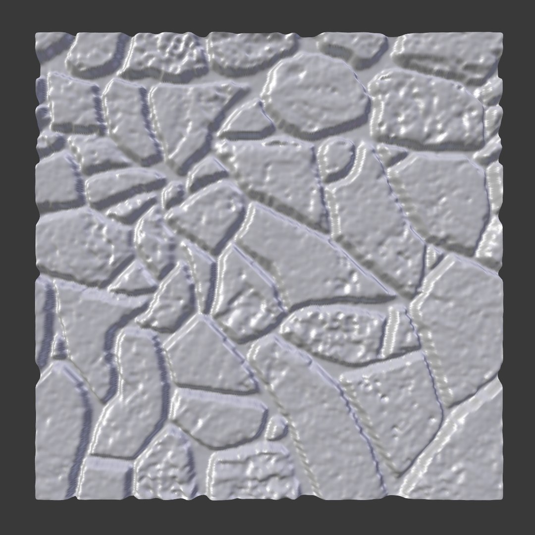 3d Model Mossy Stone Wall Ground Tiles
