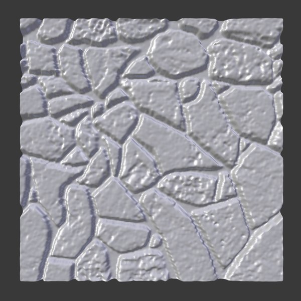 3d model mossy stone wall ground tiles