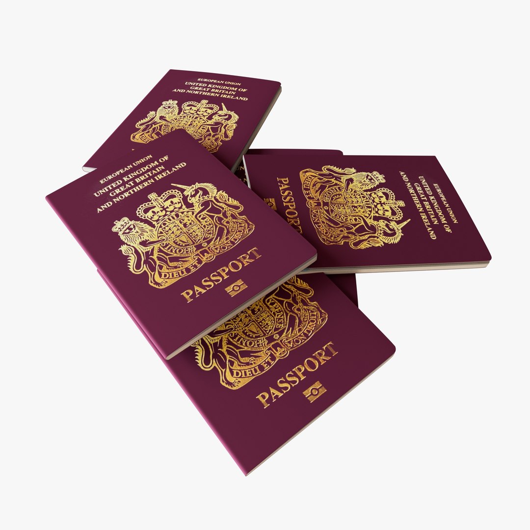 Passport Stack 2 - UK Red - Simple drag and drop texture - 3D Assets 3D ...
